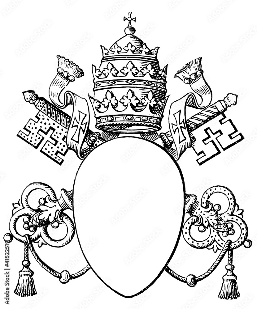 Papal coat of arms, and Tiara Stock Vector | Adobe Stock
