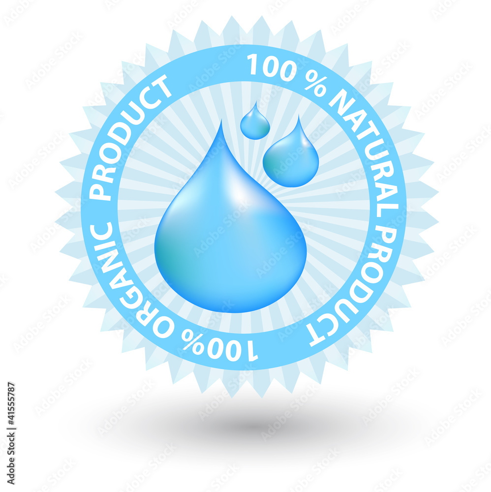 Vector natural blue label illustration Stock Vector | Adobe Stock