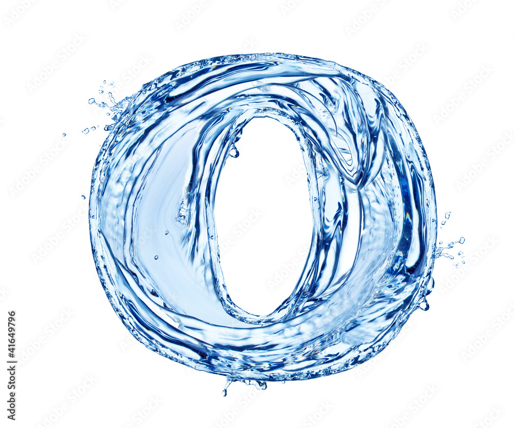 Water letter symbol, isolated on white background Stock Photo | Adobe Stock