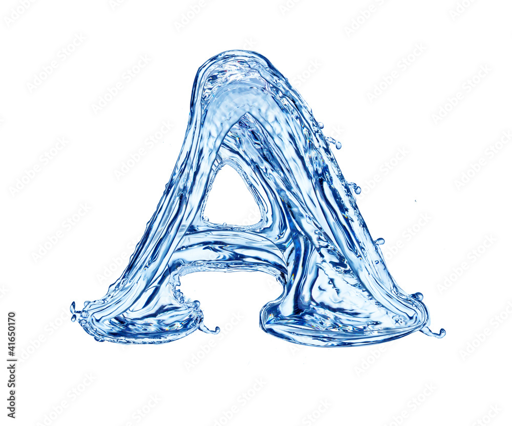 Water letter, isolated on white background Stock Photo | Adobe Stock