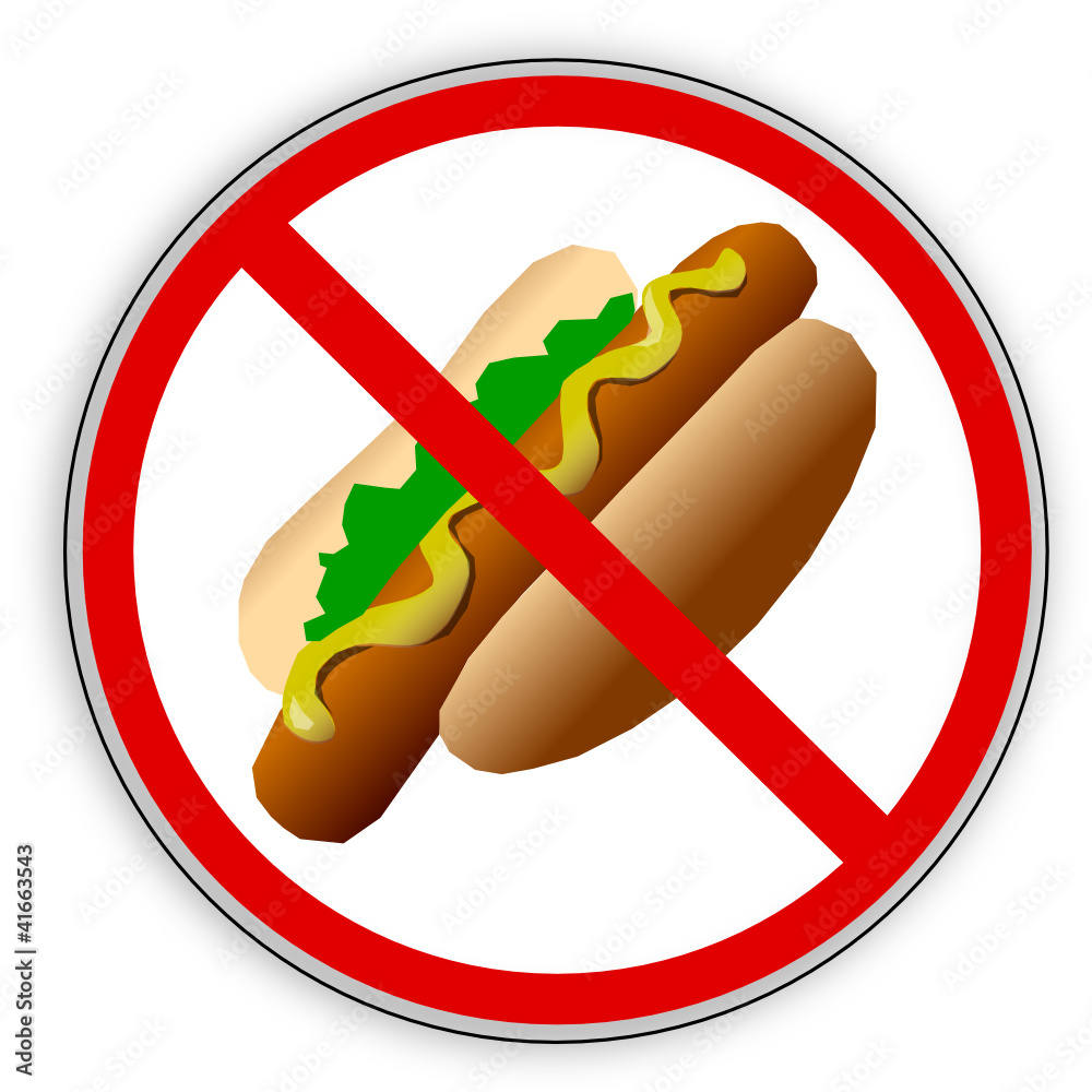 Verbotsschild- Essen verboten Stock-Vektorgrafik | Adobe Stock