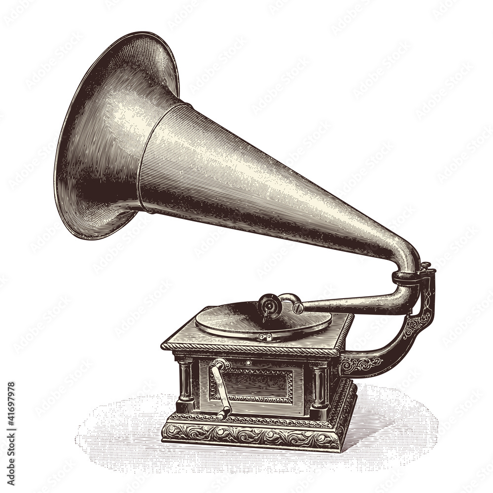 vintage phonograph Stock Vector | Adobe Stock