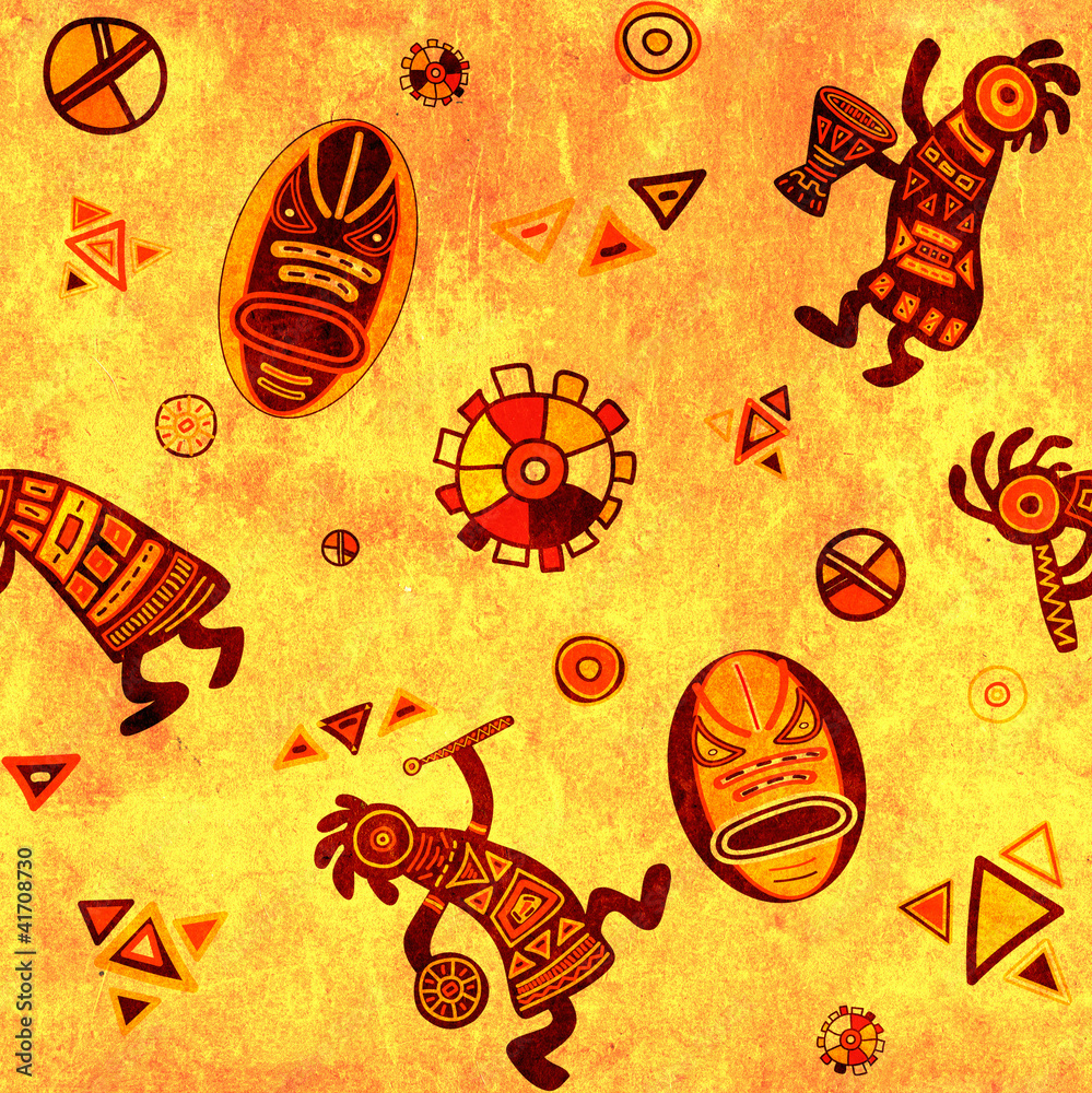 Seamless background with african traditional patterns Stock ...