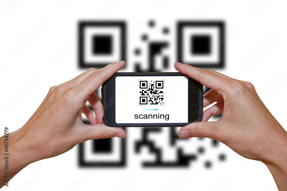 scanning QR Code Stock Photo | Adobe Stock