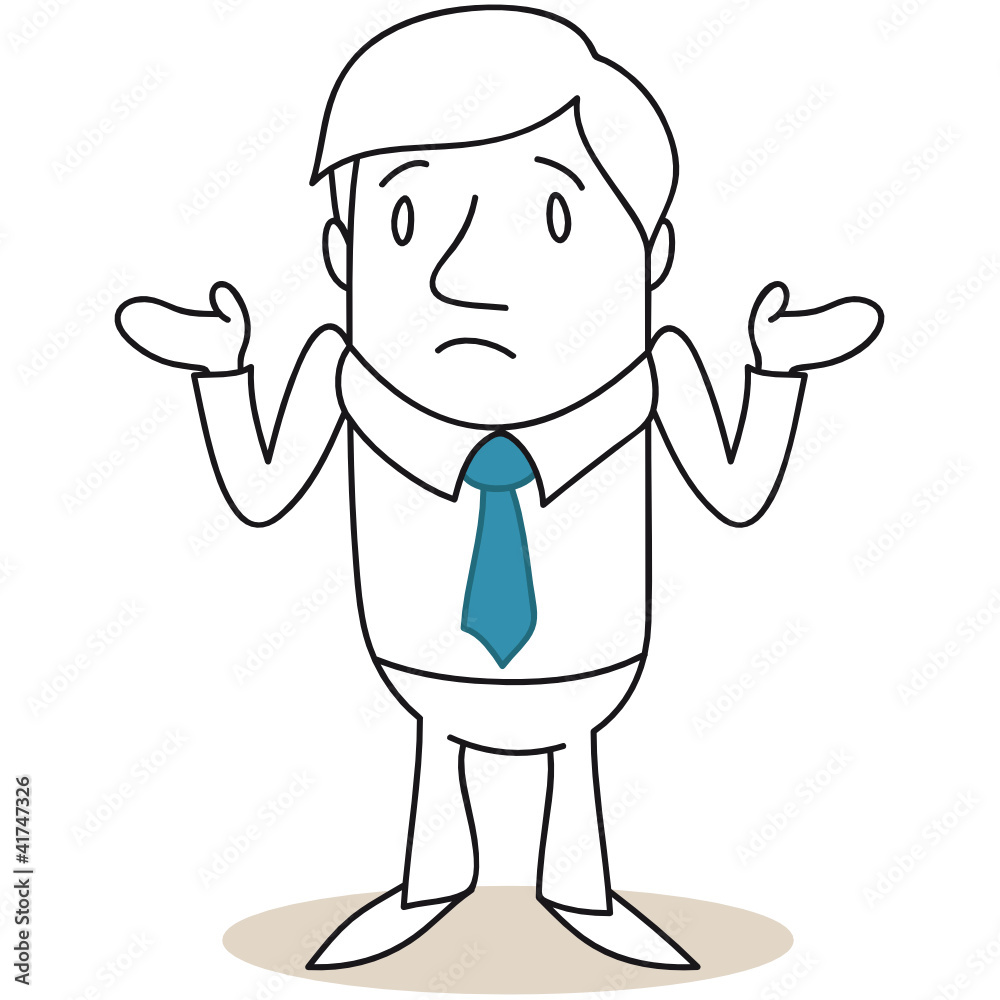 Geschäftsmann, Schulterzucken, ratlos Stock-Vektorgrafik | Adobe Stock