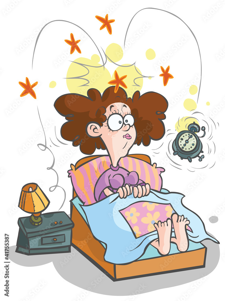 Cartoon waking-up Woman. Stock Vector | Adobe Stock
