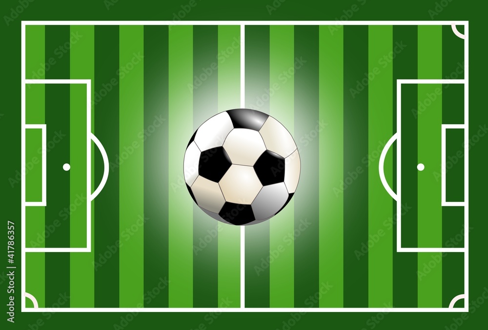 Fussballfeld mit Ball Stock Vector | Adobe Stock