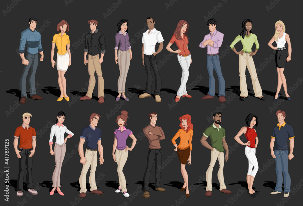 Group of cartoon business people Stock Vector | Adobe Stock