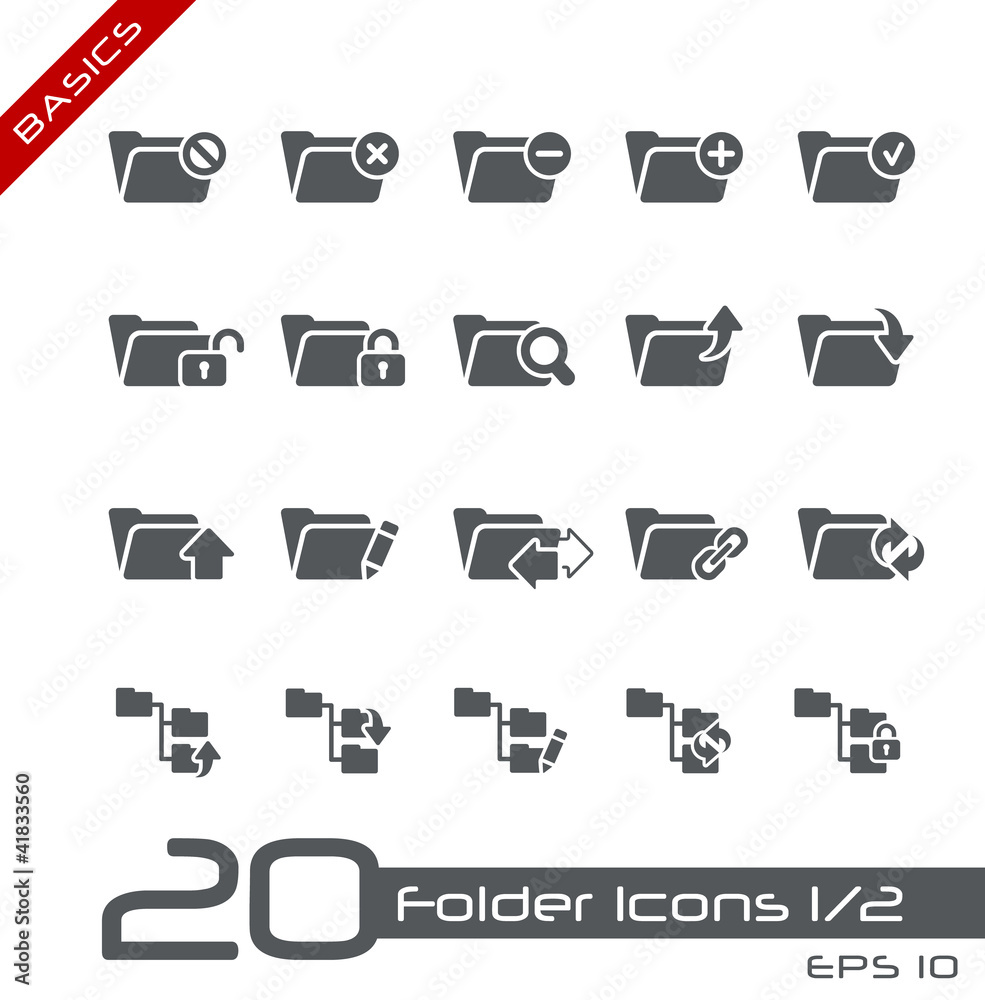 Folder Icons - Set 1 of 2 // Basics Stock Vector | Adobe Stock