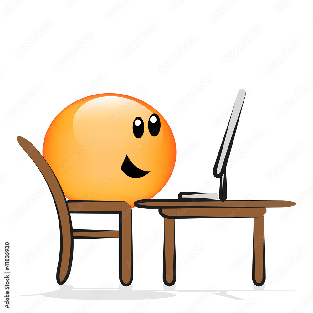 smiley - am computer Stock-Vektorgrafik | Adobe Stock