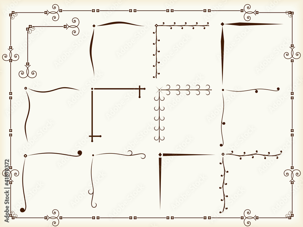 Vintage corner design elements Stock Vector | Adobe Stock