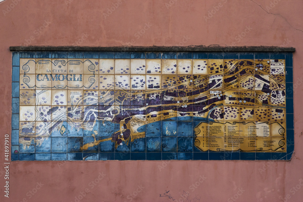 mappa di camogli Stock Photo | Adobe Stock