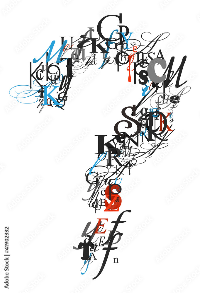 Question mark , alphabet from letters Stock Illustration | Adobe Stock