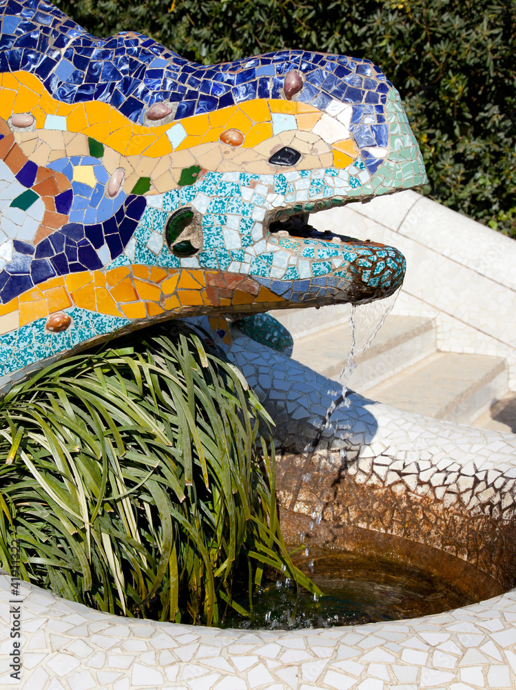 Dragon salamandra of gaudi in park guell Stock Photo | Adobe Stock