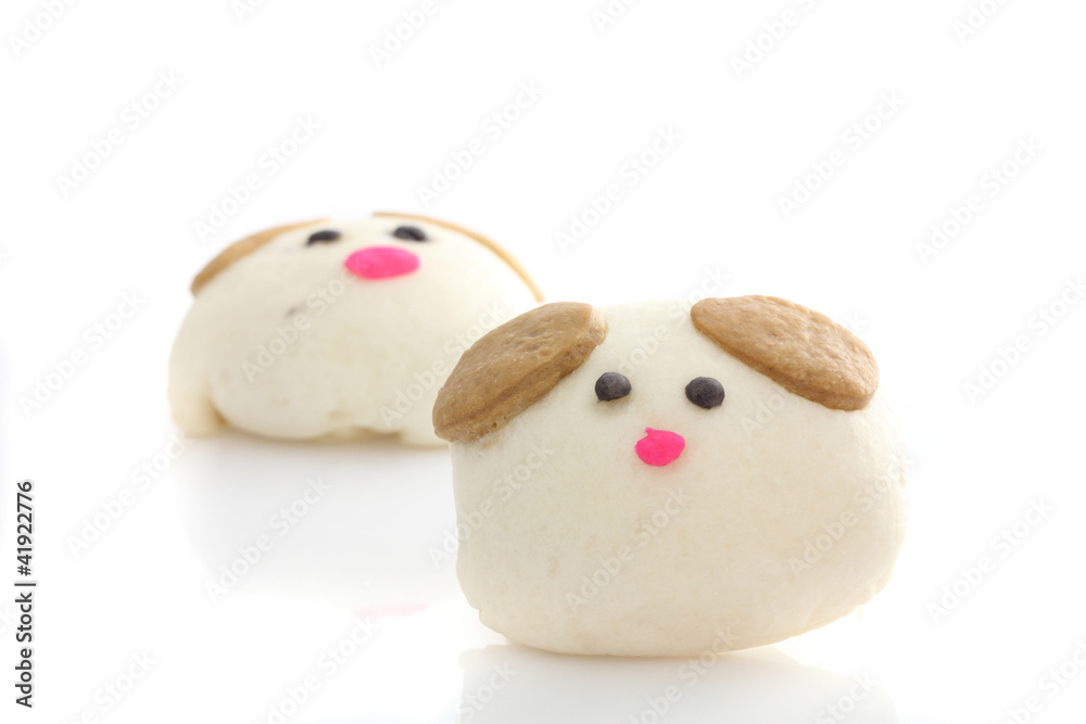 Dog Steamed Dumpling in white background Stock Photo | Adobe Stock