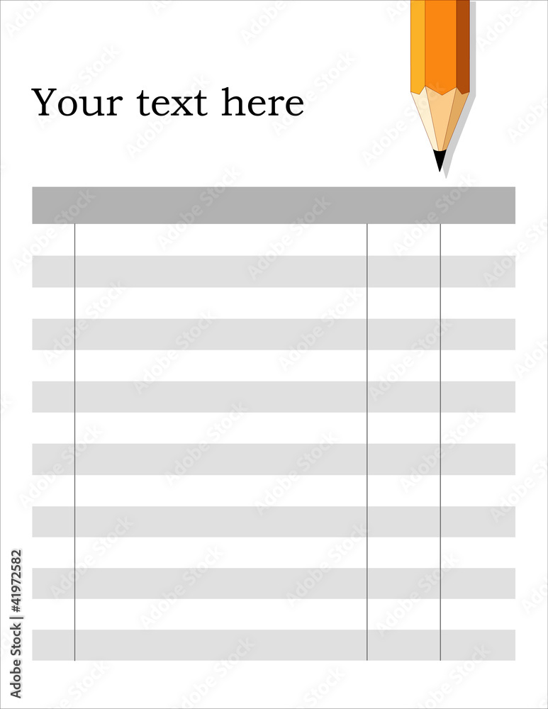 Blank List Form