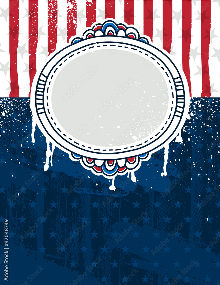 usa background with one decorative label, vector illustration Stock ...