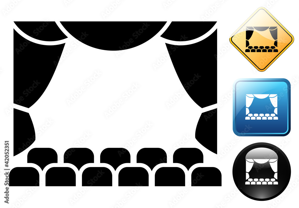 Theater pictogram and icons vector de Stock | Adobe Stock