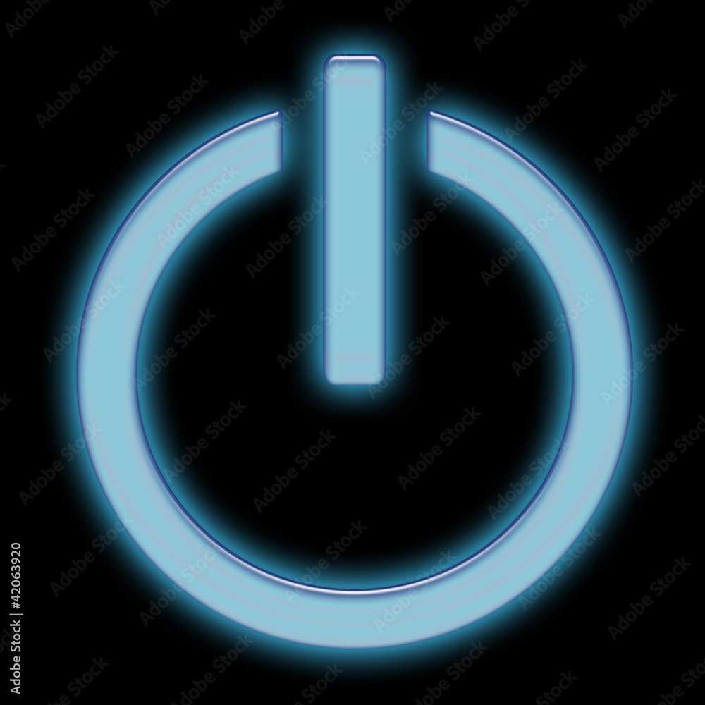 Standby - símbolo azul com brilho Stock Illustration | Adobe Stock