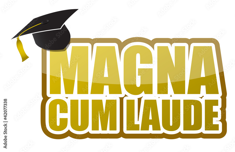 Magna cum laude graduation sign illustration design Stock Illustration ...