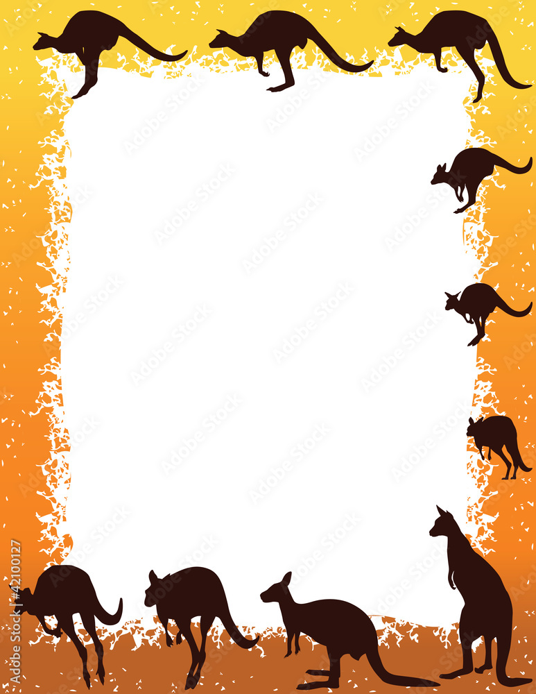 Kangaroo Border Around White Copy Space Stock Vector | Adobe Stock