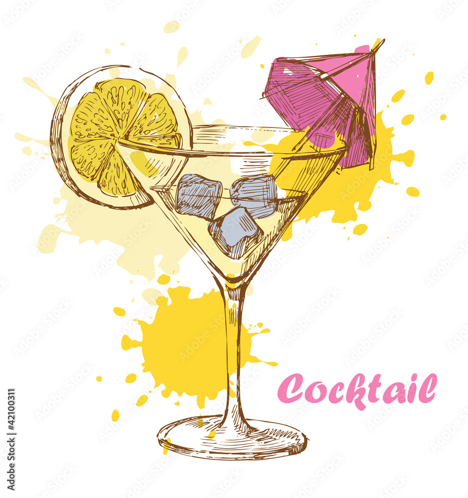 hand draw cocktail Stock-Vektorgrafik | Adobe Stock