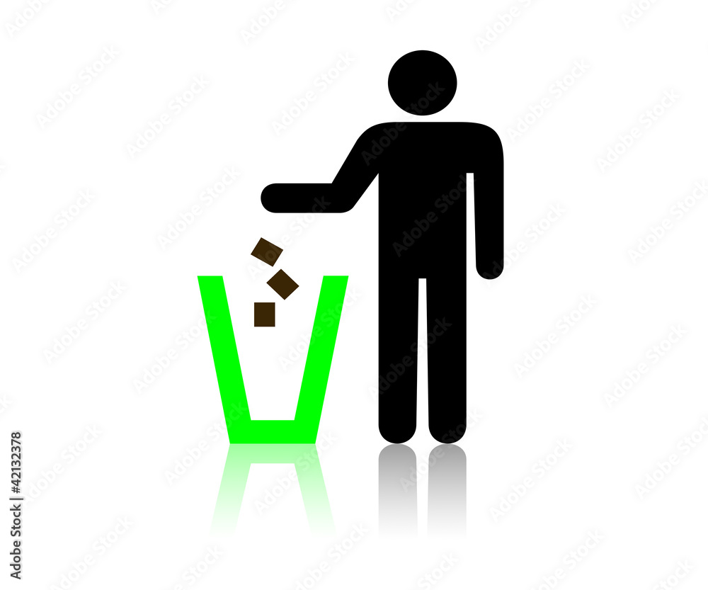 Bonhomme Poubelle cologique Stock Illustration Adobe Stock