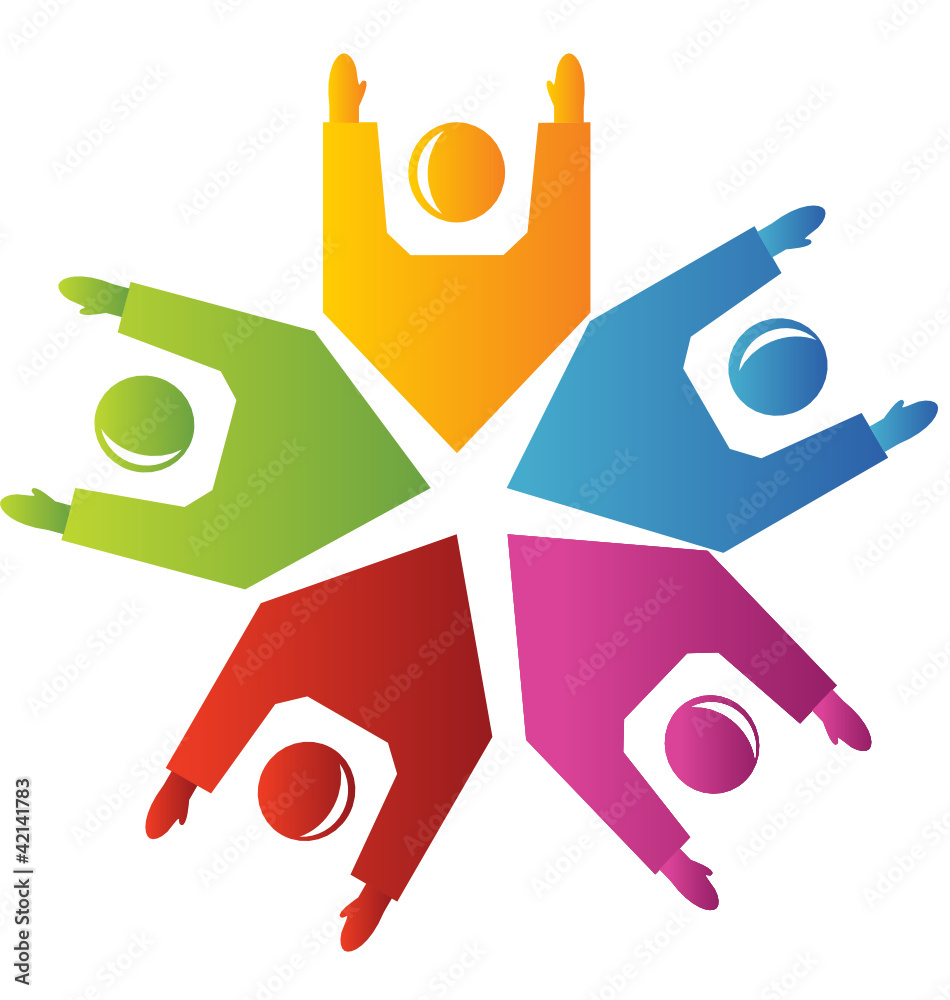Teamwork hands up logo vector Stock Vector | Adobe Stock