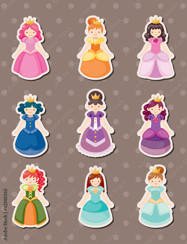 princess stickers Stock Vector | Adobe Stock