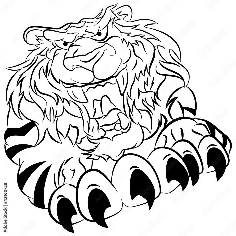 Tiger Ripping through tattoo Stock Vector | Adobe Stock