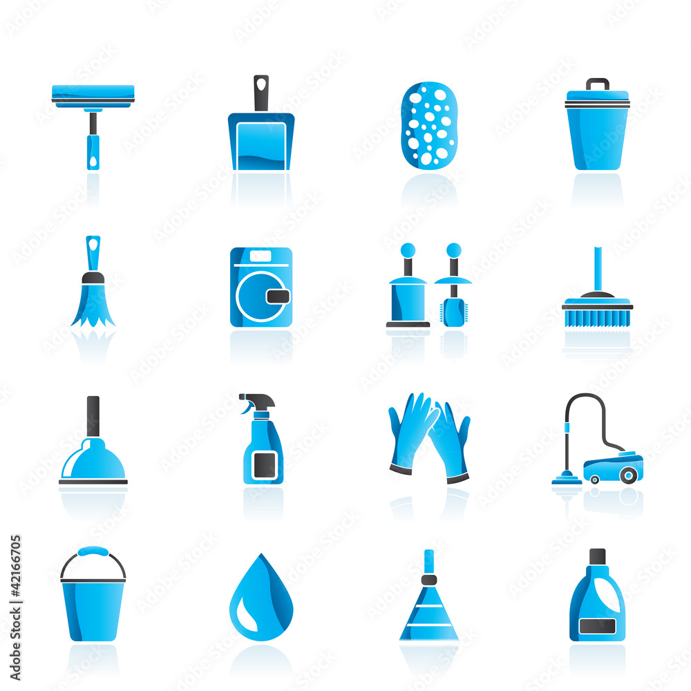 Cleaning and hygiene icons - vector icon set Stock Vector | Adobe Stock