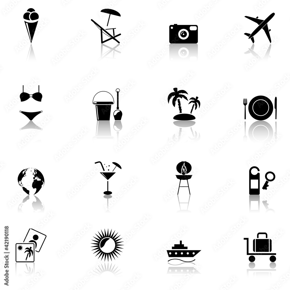 16 Icon Urlaub - Teil 1 Stock-Vektorgrafik | Adobe Stock
