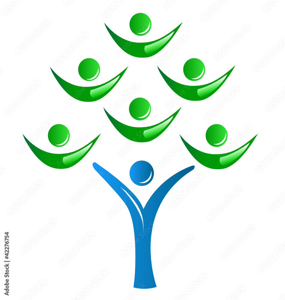 Logo - teamwork group of people as a tree Stock Vector | Adobe Stock
