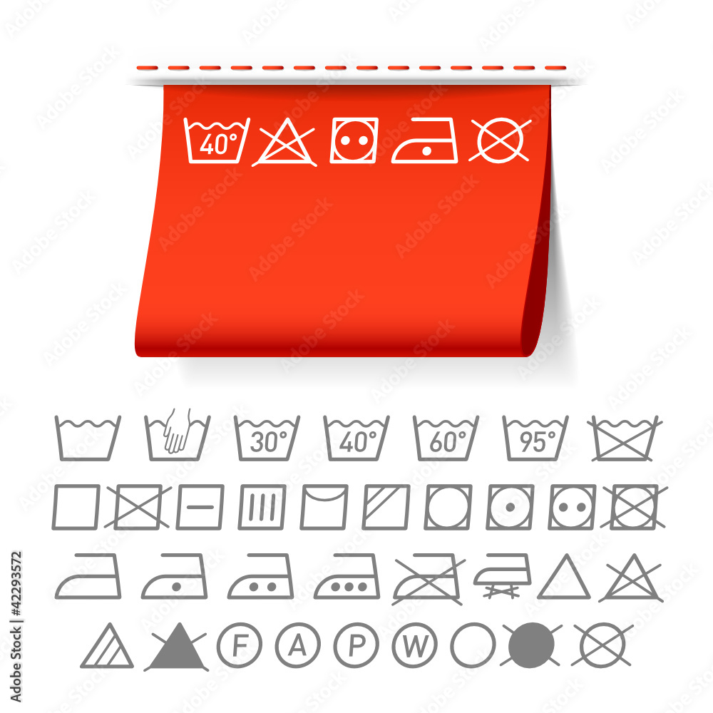 Washing symbols Stock Vector | Adobe Stock