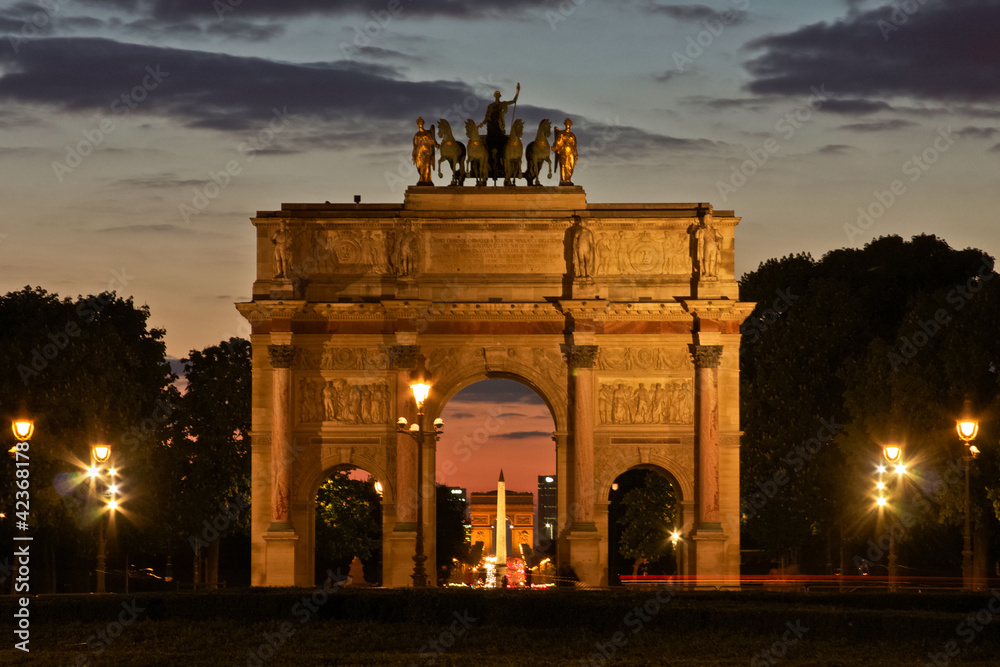 Paris's Arches at Night Stock Photo | Adobe Stock