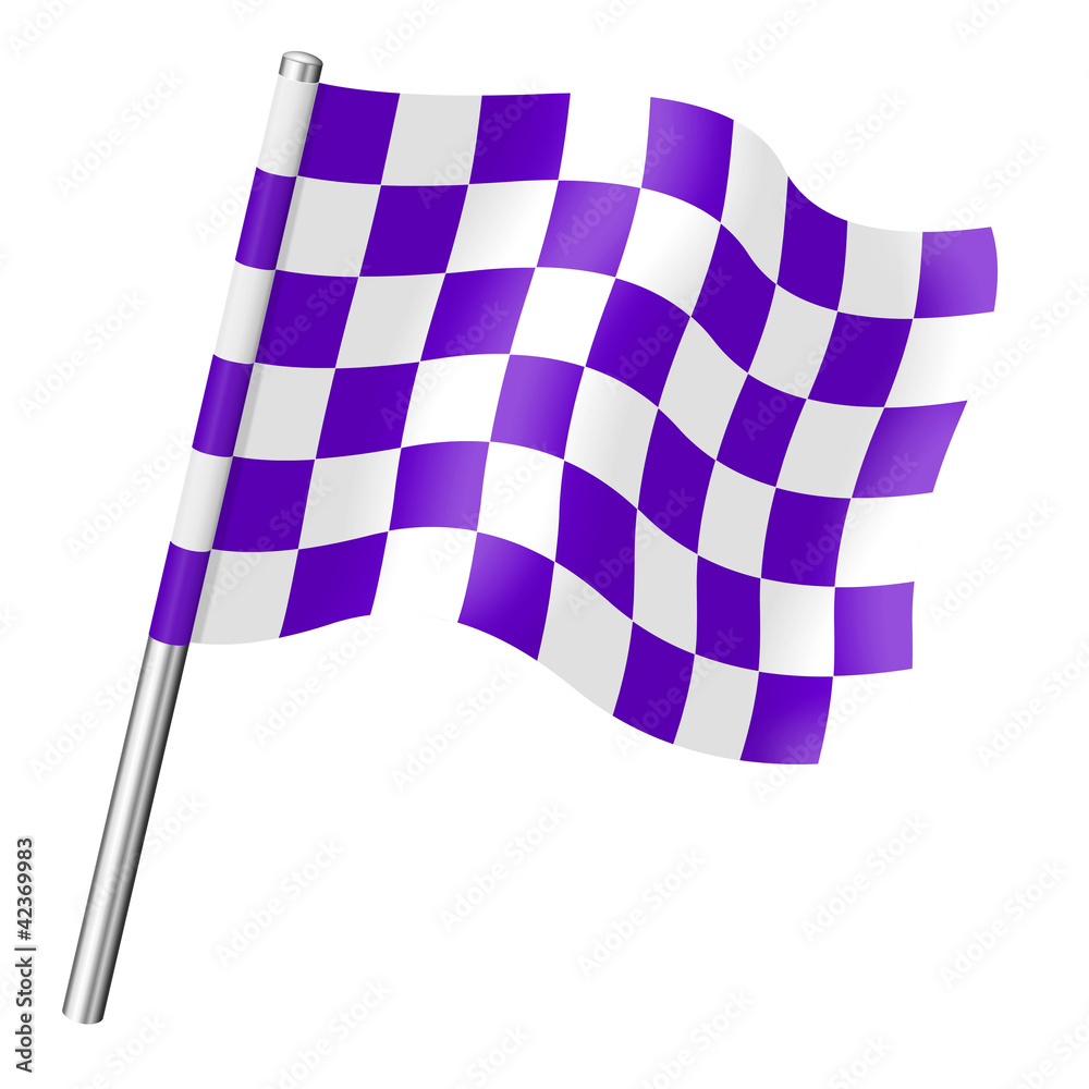 Drapeau à damier blanc et mauve Illustration Stock | Adobe Stock