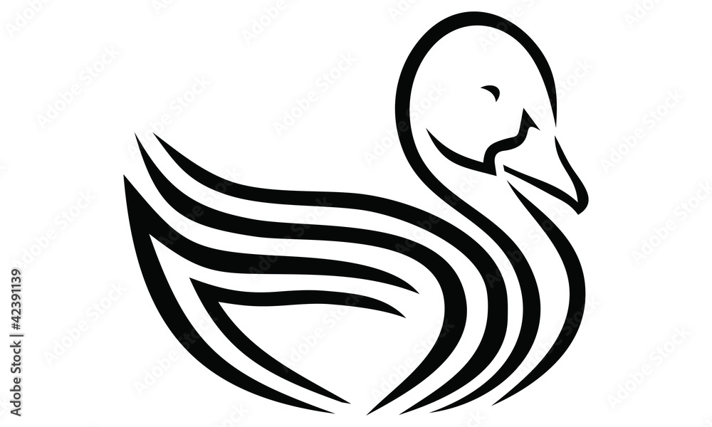 Tribal duck / vector tattoo Stock Vector | Adobe Stock