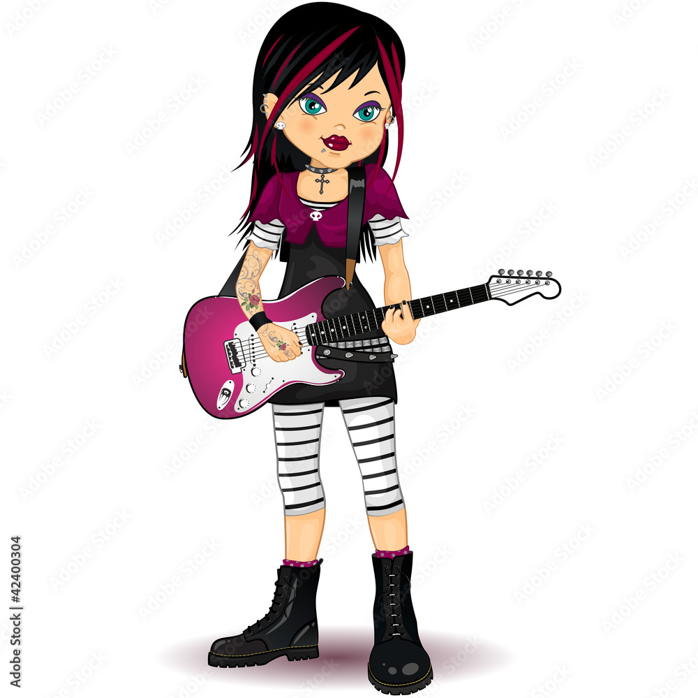 Rock Star Girl vector de Stock | Adobe Stock