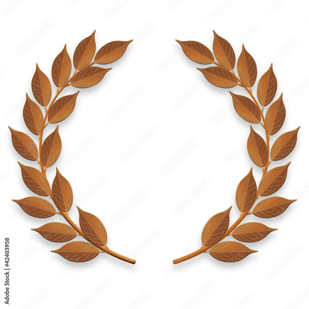 Lorbeerkranz bronze Stock-Illustration | Adobe Stock