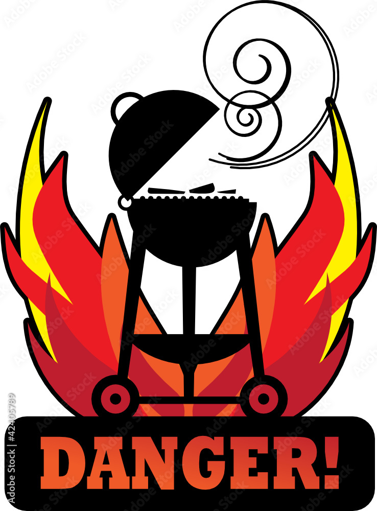 Grill Danger sign, Vector illustration Stock Vector | Adobe Stock