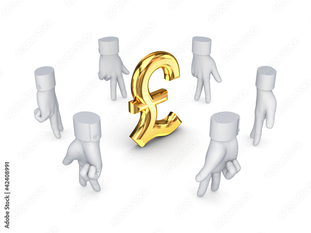 Stylized cursors around pound sterling sign. Stock Illustration | Adobe ...