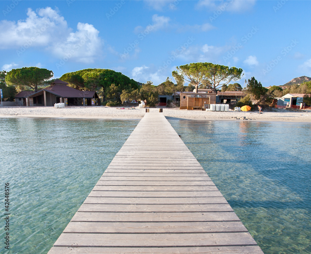 ponton plage Palombagia, Corse Stock Photo | Adobe Stock