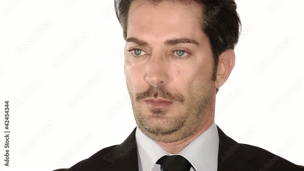 businessman, facial expressions series, sceptical Stock Video | Adobe Stock