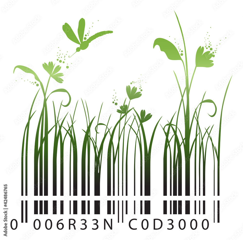 Green barcode Stock Vector | Adobe Stock
