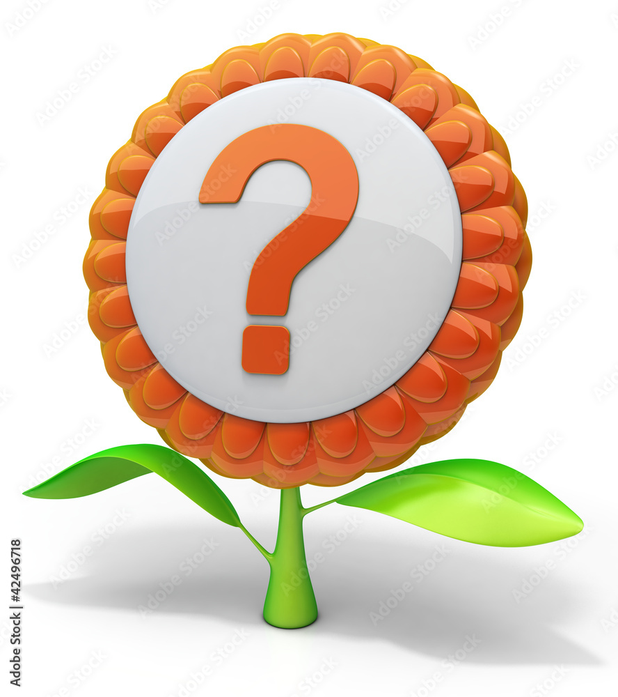 Flower question mark icon Stock Illustration | Adobe Stock