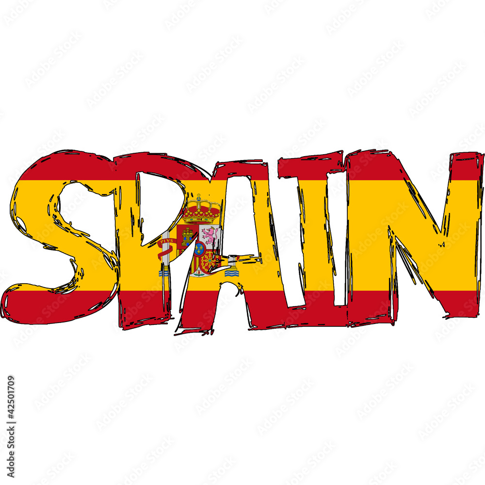 Spain Flag Text Stock Vector | Adobe Stock