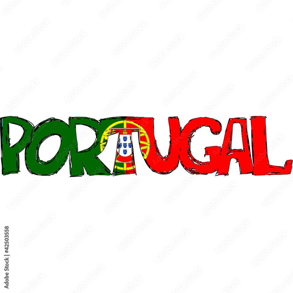 Portugal Flag Text Stock Vector | Adobe Stock