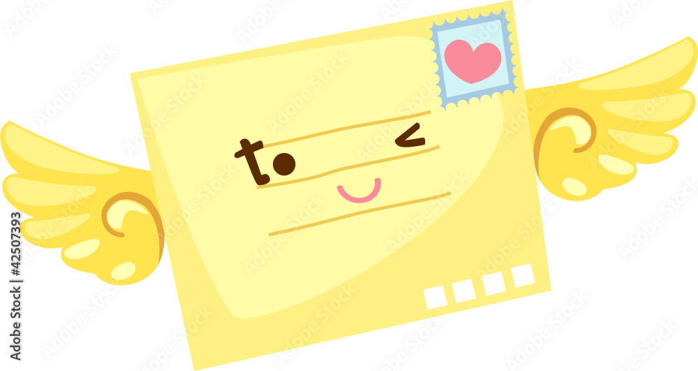 Cartoon letter flying Stock Vector | Adobe Stock