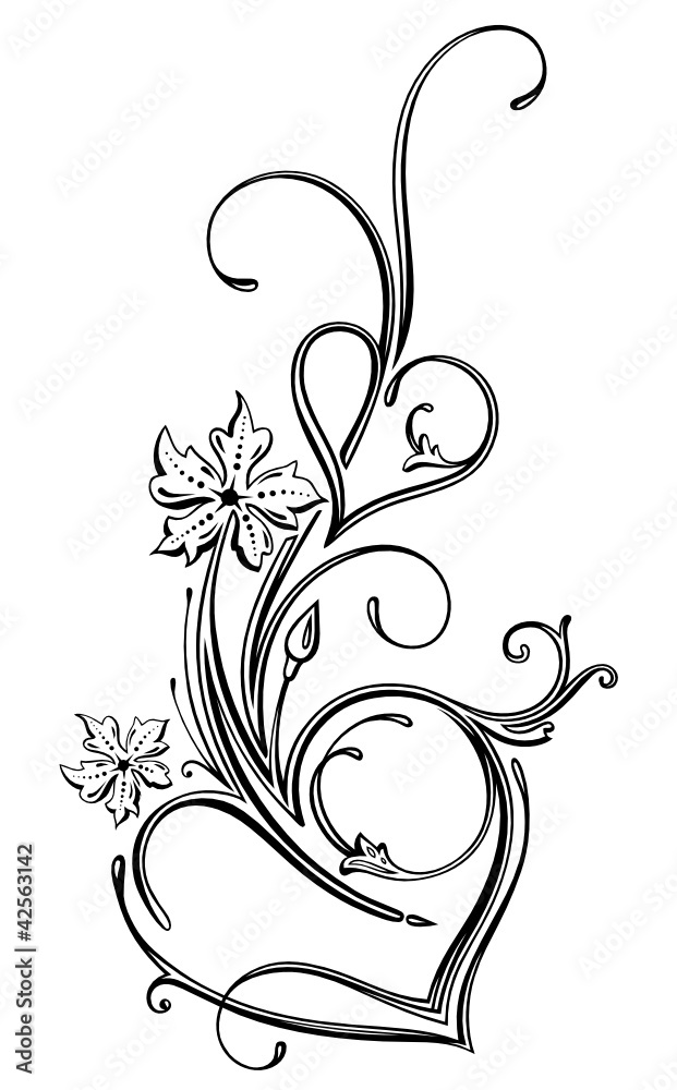 Filigrane Herzen, elegant, Ranke, Liebe, Valentinstag Stock ...