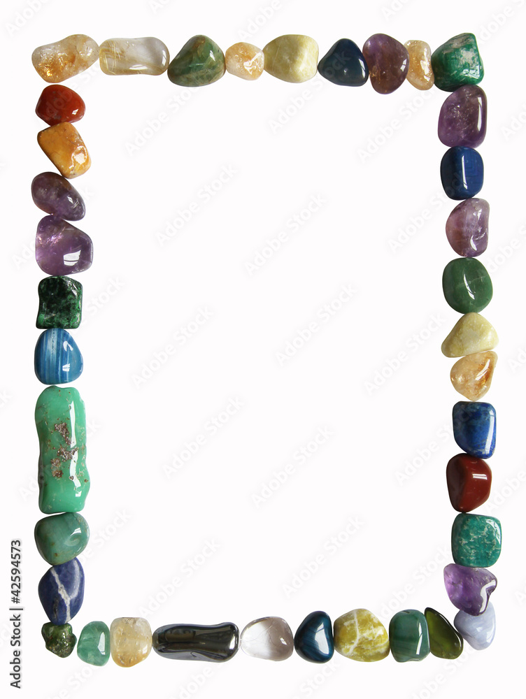 Gemstone border on a white background Stock Photo | Adobe Stock